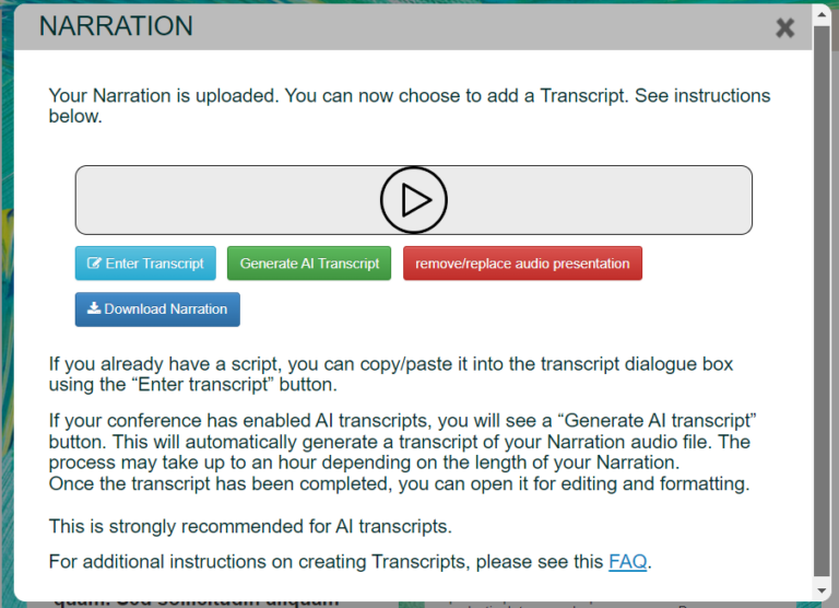 How do I add transcripts for narration or audio snippets? - iPoster ...