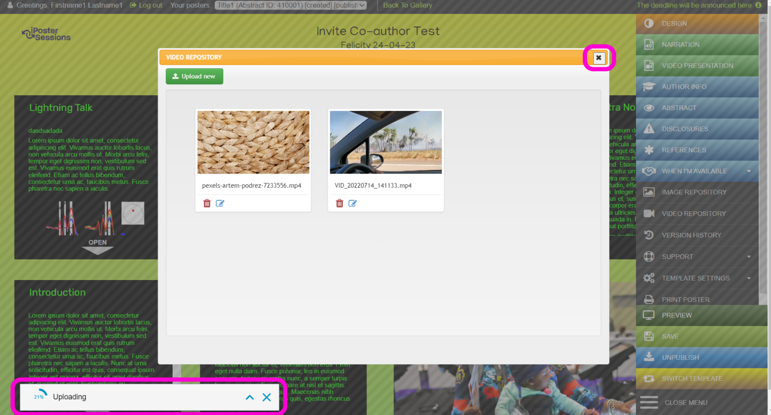 Add a video presentation to your iPoster - iPoster Sessions